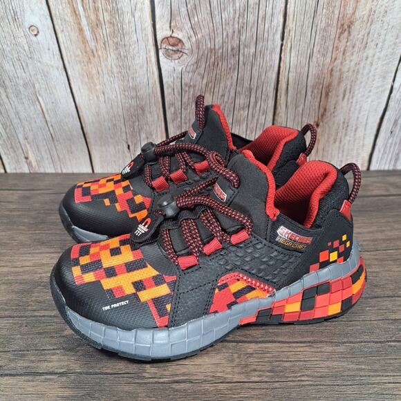 Skechers | Shoes | Skechers Mega Craft Cubozone Black Red Athletic ...
